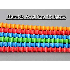 Multi Purpose Silicone Zip Ties - 20 pcs - 6 inch Reusable Zip Ties - Releasable Zip Ties in Multi Color (Red, Blue, Green, Orange) - Ties for Home, Office from EcoSearene