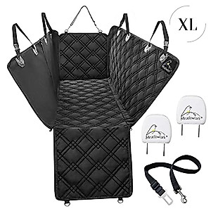 Meadowlark XL Premium Hammock Dog Car Seat Cover Back Seat, Dog Cover Car Seat Protector, Non-Slip, Dog Stuff, Anti Shock, Water Repellant, Pet Car Seat Cover for Dogs w/Seat Belt & 2 Headrest Covers