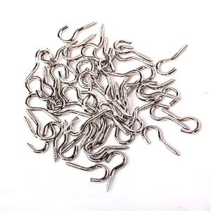 CJESLNA 50pcs Screw Hook Eye Silver