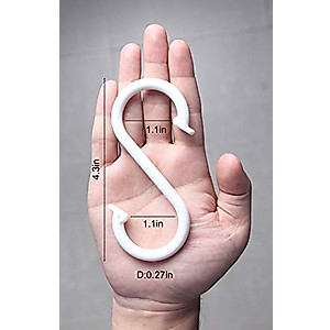 Multi Purpose Plastic Large S Shaped Hook Pack of 12