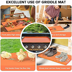 22 Inch Mat for Blackstone, 100% Food-Graded Silicone Griddle Cover with 2 Dishwashing Sponges