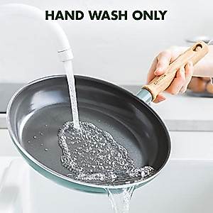 GreenPan MayFlower 100% ToxinFree Healthy Ceramic Nonstick Metal Utensil/Induction/OvenSafe Frypan Set - 3 Pieces - Blue