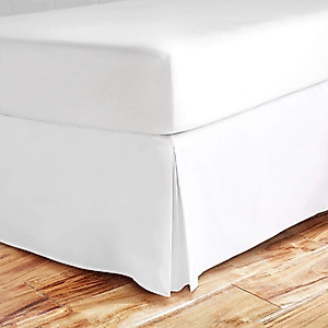 Ethereal Bedding 400-TC Sateen 1-PC Luxury Split Corner Tailered Bed Skirt Emperor Solid White 24'' Inches Drop Length 100% Egyptian Cotton