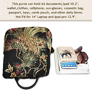 Embroidered Women Backpack Purse, Fashion Canvas Travel Anti-theft Rucksack School Shoulder Bag (Denim-Deep Blue)