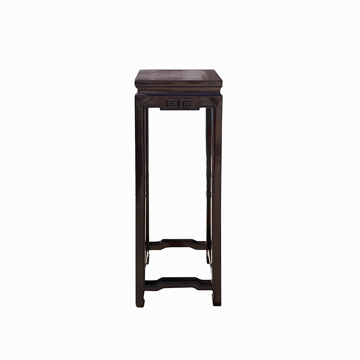 Chinese Oriental Square Burgundy Brown Plant Stand Pedestal Table Acs7686