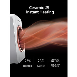 Small Space Heater for Office Home, 350W Ceramic Electric Heater with Tip-over and Overheat protection, Fast Safety Heat Personal Portable Desk Heater, Space Heaters for Indoor Use Bedroom Table White