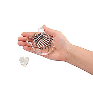 Alnicov Acrylic Transparent Finger Thumb Piano 8 Key Mini Kalimba for Beginners Kids Bear Ears Shape