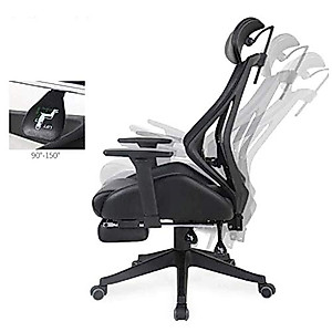 ZHAOLEI Office Chair-High-Back Executive Swivel Office Computer Desk Chair Black with Pewter Finish