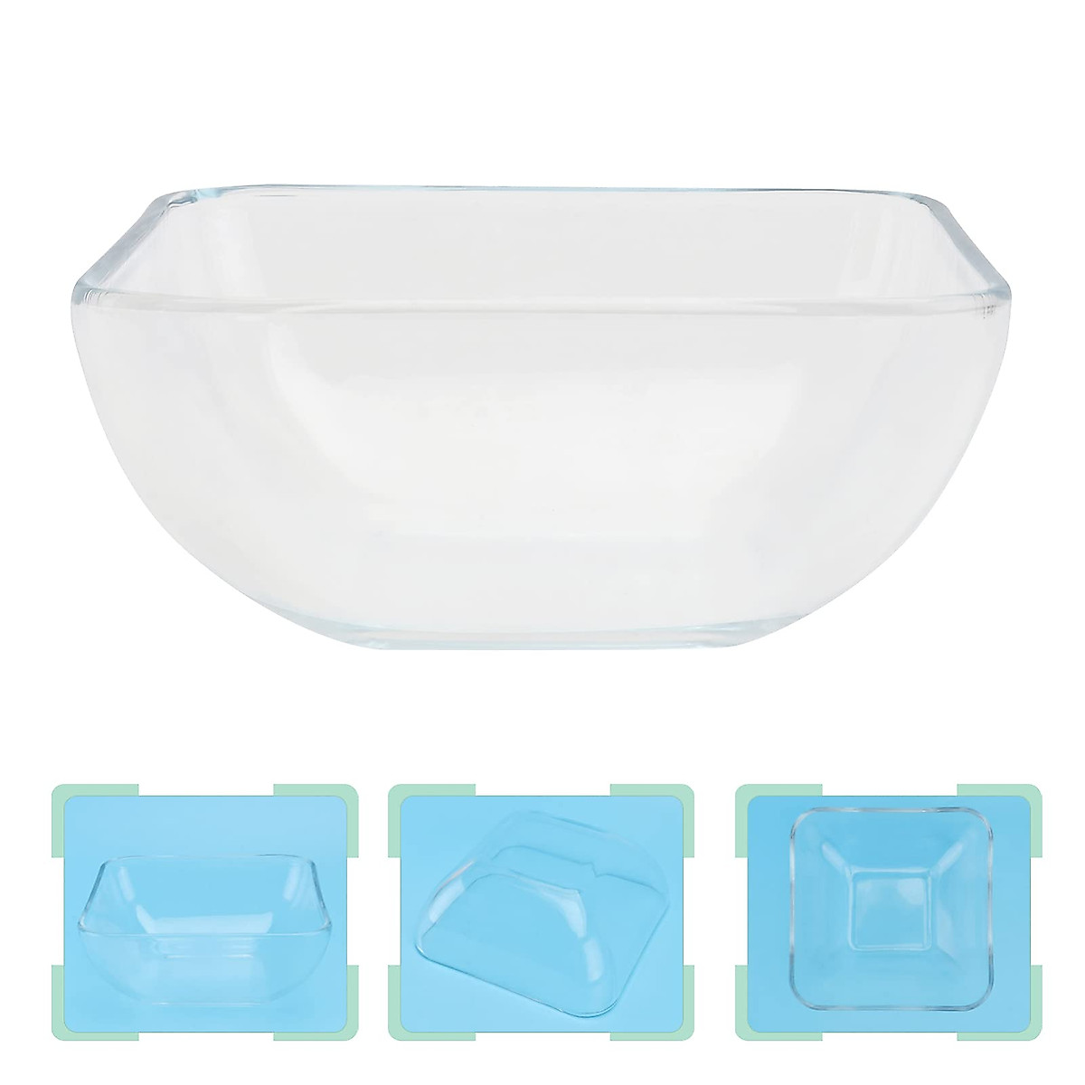 Happyyami 1pc Tempered Glass Rice Bowl Snack Bowl Glass Serving Bowl Glass Mixing Bowl Dessert Plates Glass Fruit Bowl Glass Plates Sauce Dipping Bowls Clear Dessert Plate Food Salad White