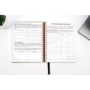 52-Weeks Undated, Time Blocking Planner, Increase Productivity and Improve Time Management, Set Annual & Monthly Goals, Hardcover, Wire Bound, Instructions on How to Time Block (White Matte)
