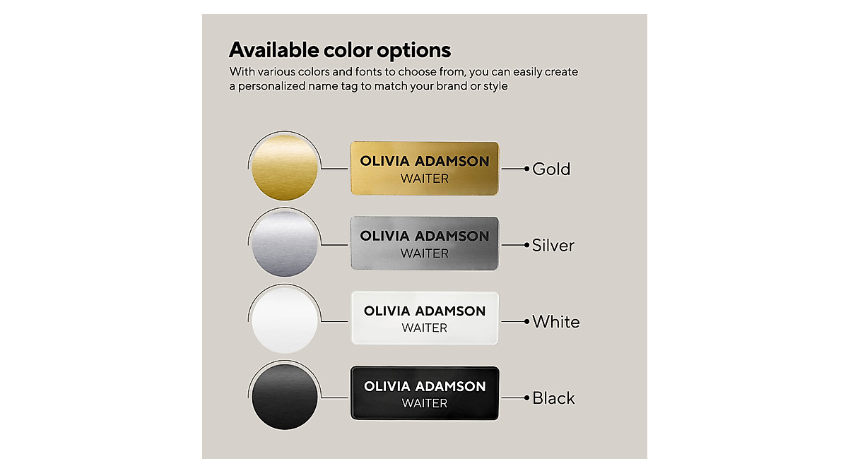 Custom Engraved Name Tags & Badges | Magnet or Pin Backing