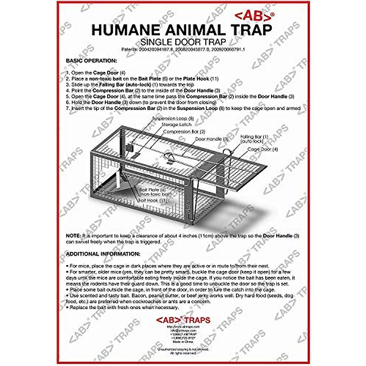 AB Traps Quality Live Animal Humane Trap Catch and Release Rats Mouse Mice Rodents Cage - Voles Squirrel and Similar Sized Pets Safe and Effective | Size Small
