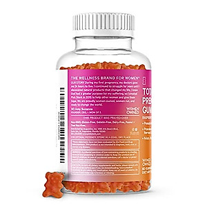 Pink Stork Total Prenatal Vitamin Gummies: Folic Acid, Vitamin D, B6 & More - Gummy Prenatal Vitamins for Women - Pregnancy Must Haves, Morning Sickness Relief, Women-Owned, 60 Raspberry Gummies