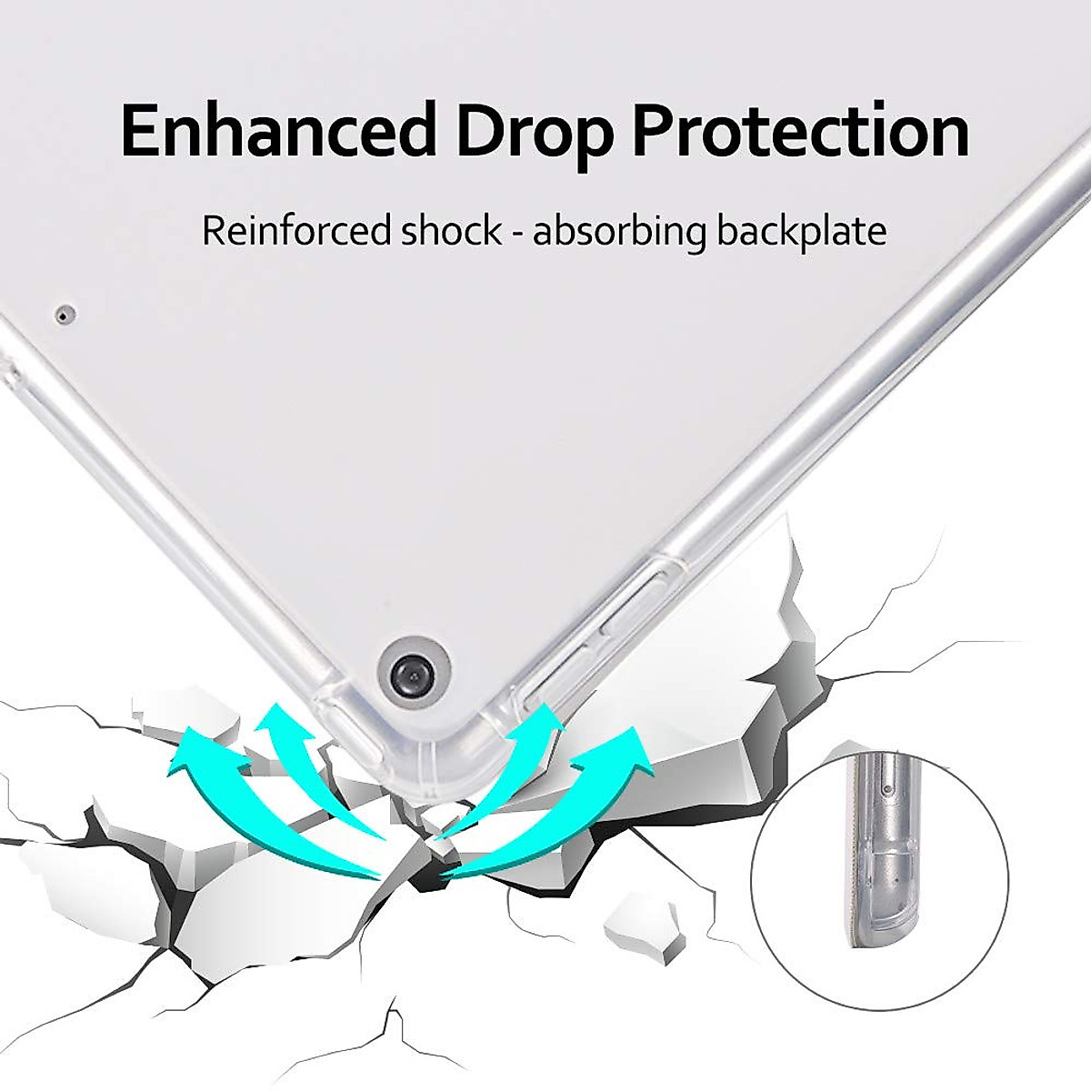 Idocolors Pink Love Heart Pad Case White Case for ipad 7th/8th/9th Generation (iPad 10.2 Inch Case 2019/2020/ 2021) Cute Girly Anti-Scratch Shockproof with Pencil Holder Trifold Stand Case