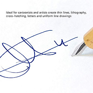 Comic Dip Pen Set, 5Pcs Calligraphy Dip Pen Set with 5 Nibs Wooden Handler Artist Cartoon Pen Set Cartoon Painting Tool Art Supplies Signature Pen Business Present(No.1‑5 Nib) Pens