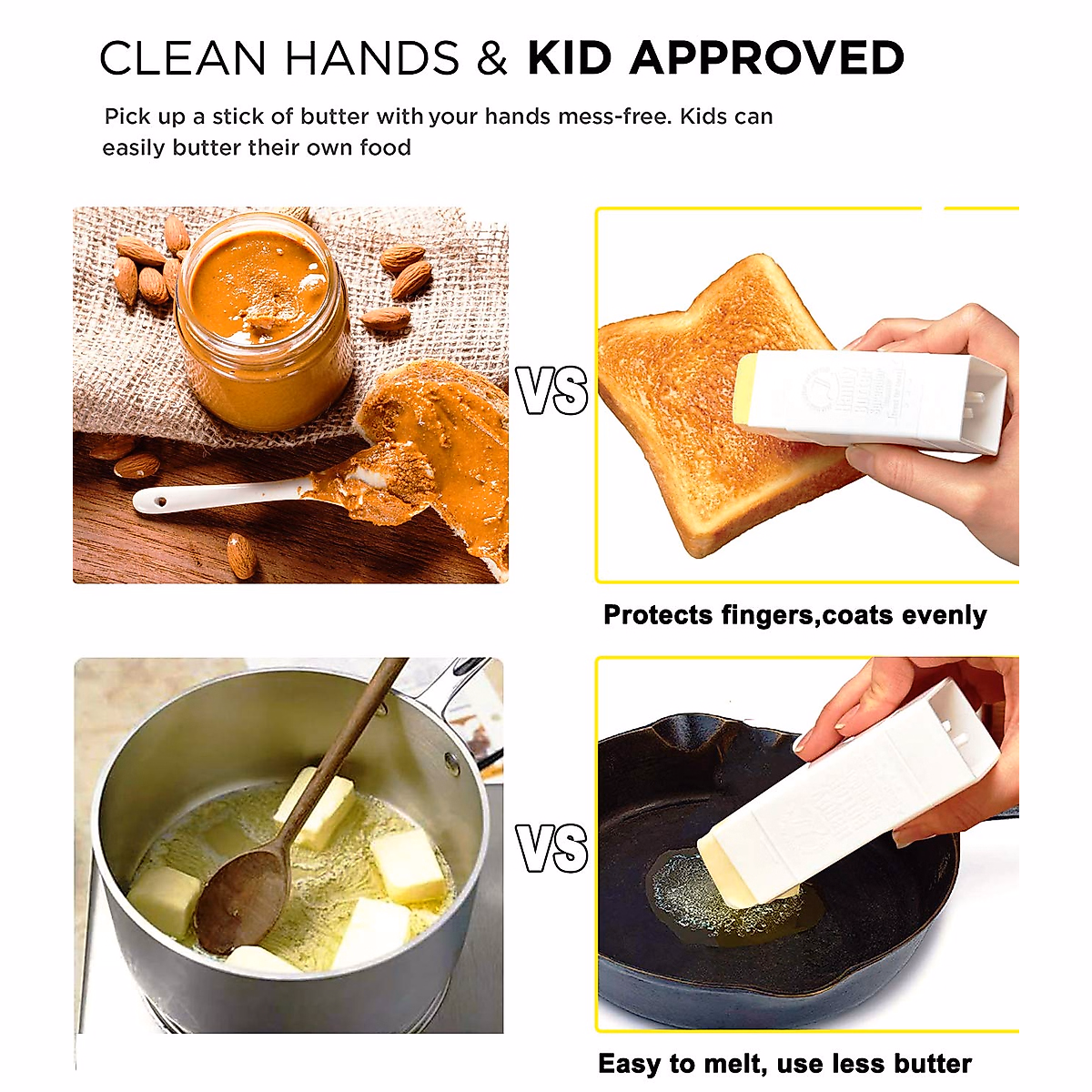 Lantsang Butter Stick Holder, Butter Spreader dispenser with cover, Standard Butter Dish Keeper container for Corn Pancakes Waffles Bagels Toast, Dishwasher Safe