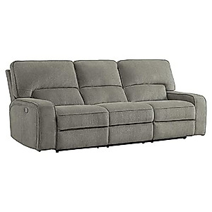 Homelegance Borneo 98" Double Reclining Sofa (Power), Mocha