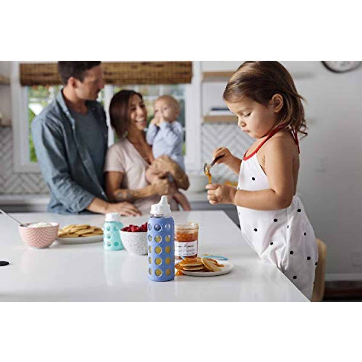 Lifefactory Sippy Caps for 4-Ounce and 9-Ounce BPA-Free Glass Baby Bottles, 2-Pack, White, LF135009C6