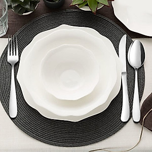 Heavy Duty Silverware Set with Serving Utensils, HaWare 45 Pieces Stainless Steel Flatware Set, Heavy Weight Eating Utensils Tableware for 8, Modern Cutlery for Home, Dishwasher Safe, Mirror Polished