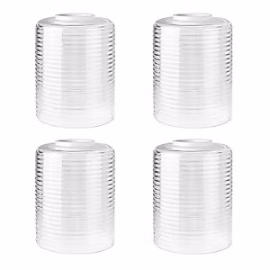 LHLYCLX 4 Pack Cylinder Glass Lamp Shade,Striped Clear Glass Cover Replacements for Lighting Fixtures (Striped glass)