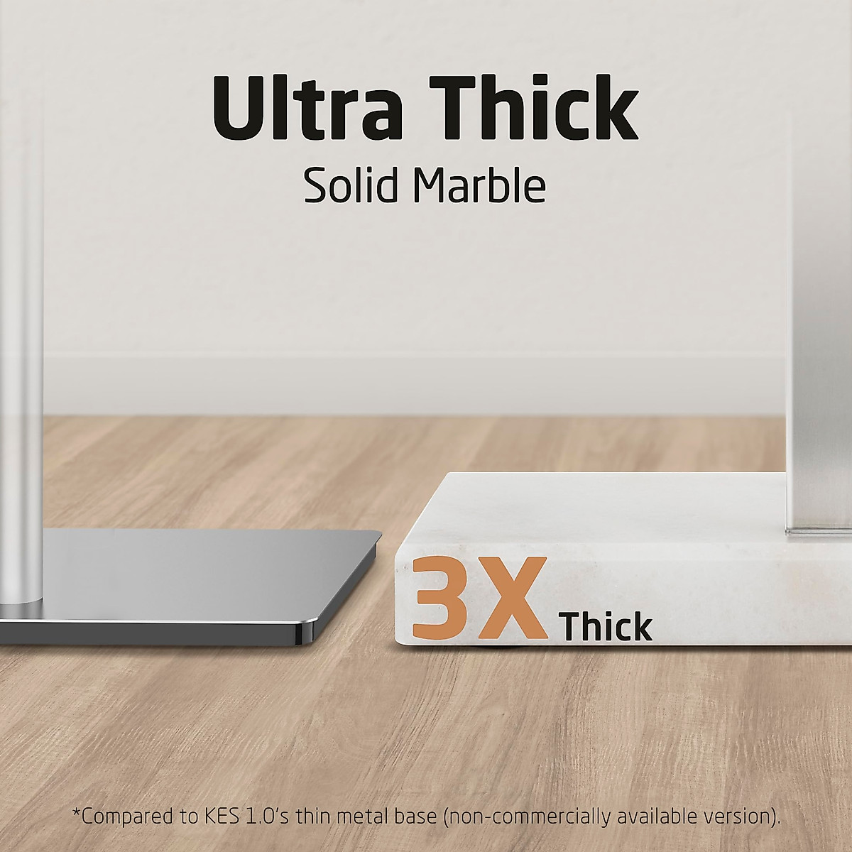 KES Standing Towel Rack for Bathroom, Free Standing Towel Rack Bathroom Floor with Weighted Marble Base 2-Tier, Extra High Thick Double Bath Towel Holder 18/8 Stainless Steel Brushed Finish, BTH232-2