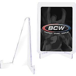 Acrylic Card Stands by BCW – Set of 10 Picture Display Stands – Crystal Clear Transparent Mini Easel – Durable & Sturdy Design – Ideal for Home Display, Office, Shop, Special Events