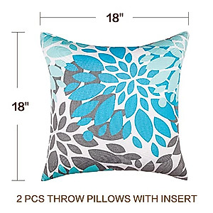 JMGBird Outdoor Pillows Waterproof Set of 2 Outdoor Throw Pillows with Insert Included 18×18 Inch Outdoor Pillows for Patio Furniture