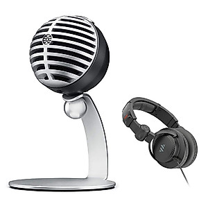 Shure MOTIV MV5 - Digital Condenser Microphone (Gray) Bundle with Studio Monitor Headphones