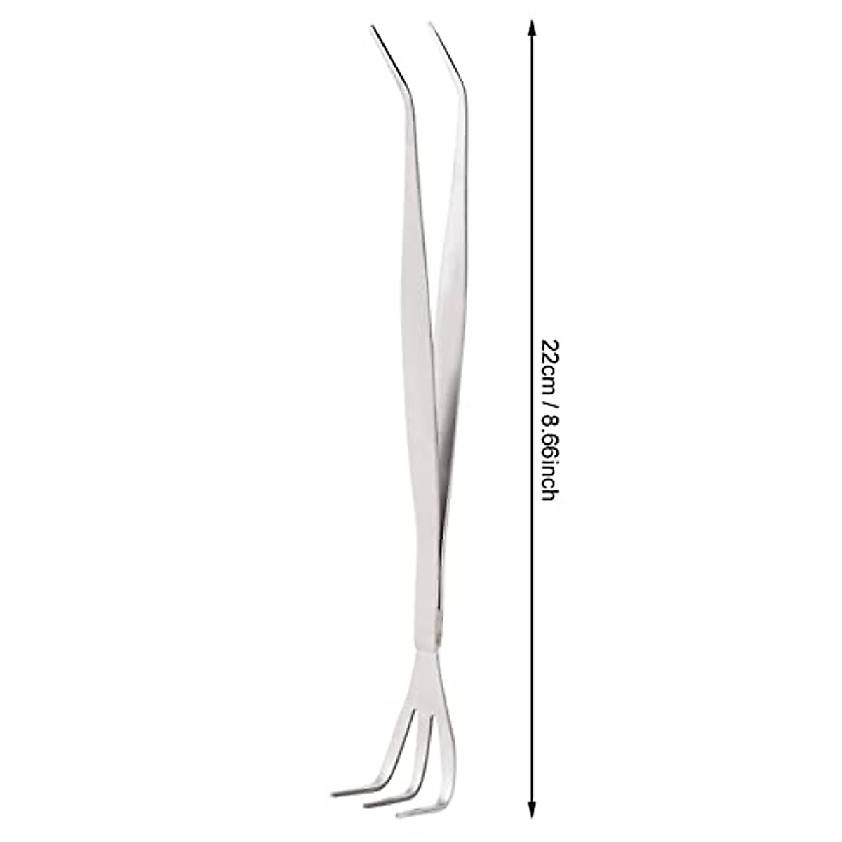 Root Rake with Tweezer, Bonsai Gardening Tools, 2-in-1 Stainless Steel Root Rake Bonsai Tweezers Soil Farming Tool with Ergonomical Handle