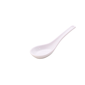 Nethan by MinhLong Premium Porcelain Ceramic Soup Spoon - 5.12 Inches (6 spoons, Plain White)
