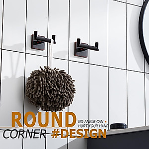 KOKOSIRI Robe Hooks Bathroom Double Towel Coat Hook for Bath Kitchen Hardware Wall Mounted, 2 Pack Oil Rubbed Bronze Stainless Steel B1015ORB-P2