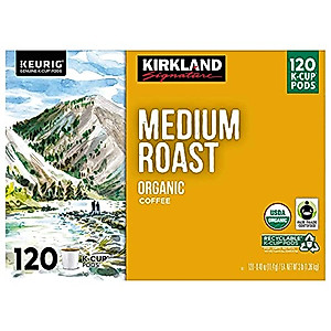 Kirkland Signature Organic Medium Blend Roast, Recyclable K Cup Pods, 3 lb, 120 Count
