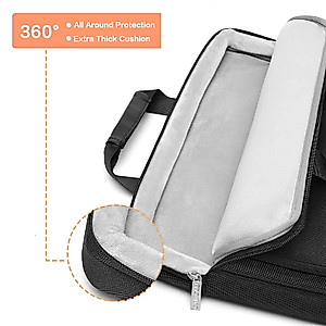 MOSISO 360 Protective Laptop Shoulder Bag Compatible with MacBook Air 15 M2 A2941 2023/Pro 16 2023-2019 A2780 A2485 A2141, 15-15.6 inch Notebook with 2 Same Front Organizer Pockets & Belt, Black