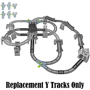 Replacement Parts for Thomas The Train - GBN45 ~ Thomas & Friends Trackmaster Percy 6 - in - 1 Set ~ Replacement Y Tracks ~ 2 TRS Tracks, 2 TLS Tracks and 2 YS Tracks ~ Blue and Green