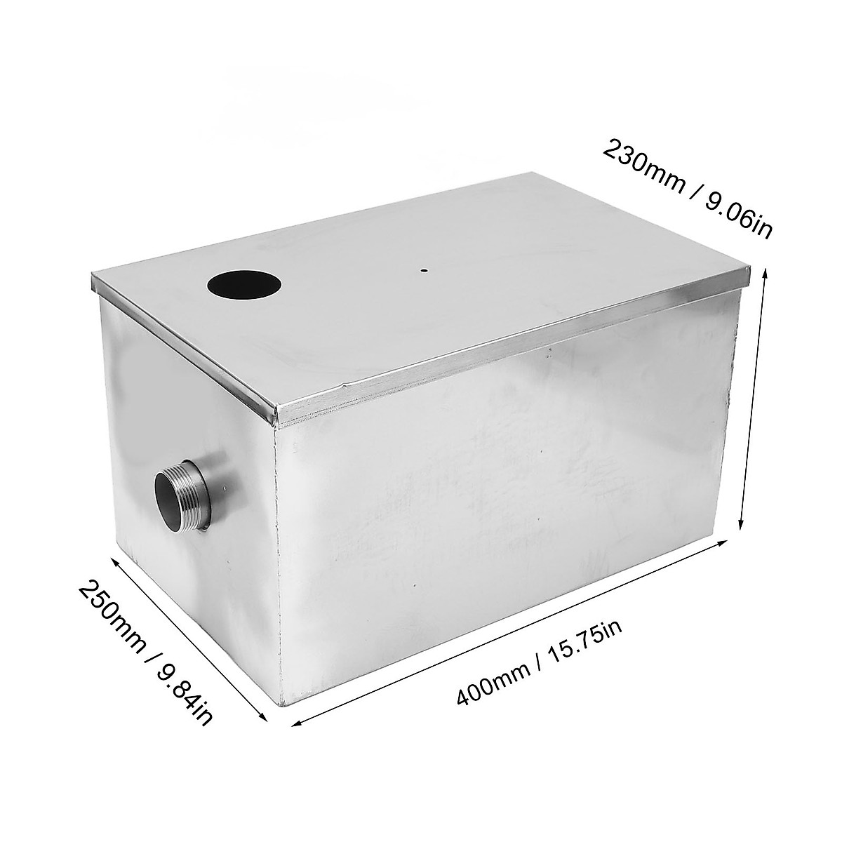 Stainless Steel Grease Trap 3 Level Filtration with Locks Rubber Seals Removable Filter Basket for Kitchen Restaurant