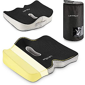 Carttiya Seat Cushion, Office Chair Cushions for Long Sitting, Non-Slip Extra Dense Wide Large Memory Foam Chair Pad for Tailbone, Coccyx, Sciatica, Back Pain Relief, Car & Chair Thick Pad for Hip