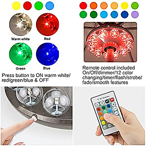 LUXSWAY Umbrella Lights Battery Operated,12 Color Changing Outdoor Patio Umbrella Light for Pole with 80Ft Remote,12 Clear Bulb 48 LEDs,4 Modes,4 Timer Option,Umbrella Hanging Light for Camping,BBQ