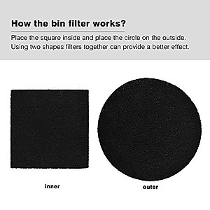 Compost Bin Filters, 12 Pcs, Activated Carbon Filters for 1/1.3 Gallon Compost Bin, Kitchen Compost Pail Filters, 6 Round 6.5 inch and 6 Square 4.65 inch Diameter