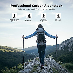 Goplus Trekking Poles, 2 Pack Adjustable Anti-Shock Hiking Walking Climbing Sticks, Lightweight Aluminum 7075 with Carry Bag