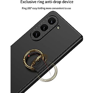 TECHY for Galaxy Z Fold 5 Case with Ring Ultra Thin Matte PC Protective Cover for Samsung Galaxy Z Fold 5 2023, Grey
