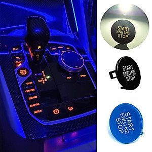 CHEYINGCHIDIY Blue Car Engine Start Stop Switch Ignition Button Cover Replacement Compatible with BMW 1 2 3 4 8 X5 X6 X7 Z4 Series F40 F44 G20 G22 G14 G05 G06 G29