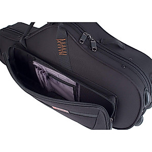 Protec Alto Saxophone Contoured PRO PAC Case with Flute Pocket, Black, Model PB304CT