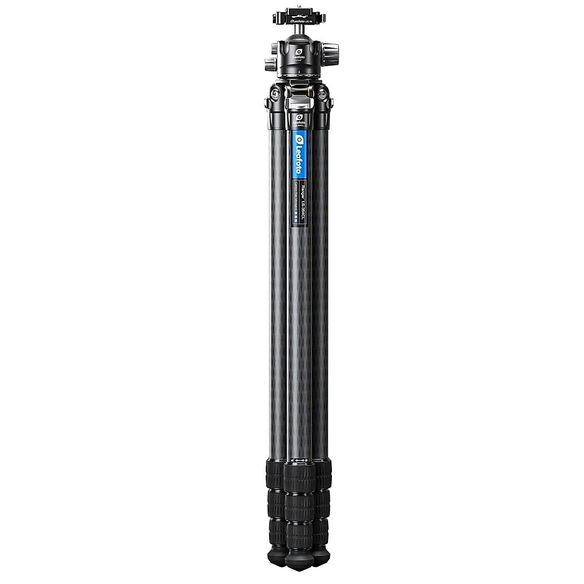 Leofoto LS-364CL+LH-47SC Elongated Tripod, Ranger Series, Carbon Fiber, 4 Leg Sections, Lightweight, LH-47 Ball Head Set, Hybrid Clamp, Arca and Picatinny Compatible