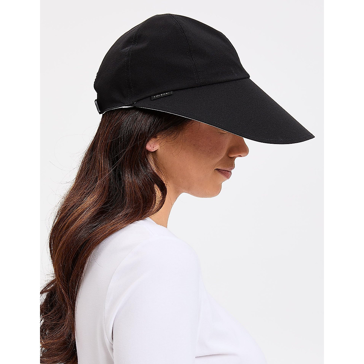 Solbari Reversible Ultra Wide Brim Cap UPF50+ Packable UV Sun Protection Hat with Full Coverage Brim, Black/White