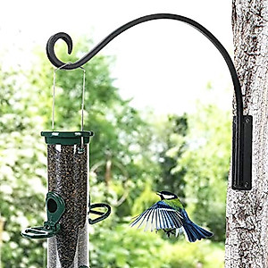 Lifyzoon Heavy Duty Plant Hanger Bracket (16"/Black) Outdoor Hand-Forged Hanging Plant Bracket Durable and Stable Bird Feeder Hanger