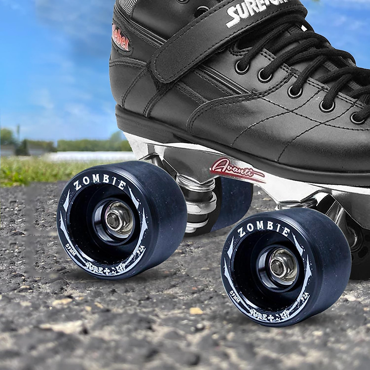 Sure-Grip Zombie Wheels Roller Derby Speed Skating (Max Black 92A)