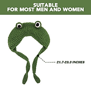 Cnorialy Frog Headband Hat Cute Crochet Knitted Headband Outdoors Big Eye Frog Cap Earflap Ear Protective