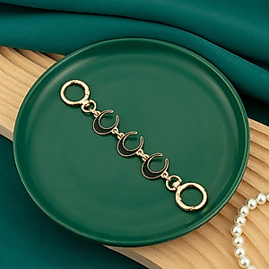 FKKWUOT Gold Purse Chain Strap,Purse Strap Extender for Coach Bag,Chain Replacement Accessories for Crossbody and Various Styles Bags (Black)