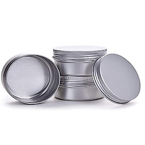 4 Ounce Aluminum Tin Jar Refillable Containers 120 ml Aluminum Screw Lid Round Tin Container Bottle for Cosmetic,Lip Balm, Cream, 12 Pack.