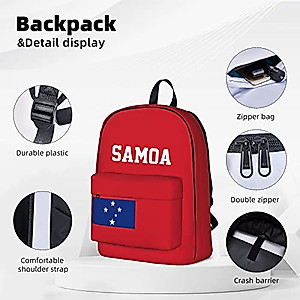 Samoa Flag Samoans Backpack Travel School Bookbags Shoulder Laptop Daypack College Soccer Bag For Womens Mens Boys Girls